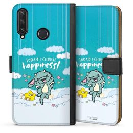 DeinDesign Handyhülle Mooh Happiness, Huawei Y6p Hülle Handy Flip Case Wallet Cover Handytasche Leder, schwarz