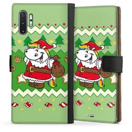 DeinDesign Handyhülle Ugly Christmas Pummeleinhorn Grün, Samsung Galaxy Note 10 Plus 5G Hülle Handy Flip Case Wallet Cover, schwarz