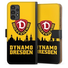 DeinDesign Handyhülle SG Dynamo Dresden Skyline SGD Dynamo Silhouette Dresden, Samsung Galaxy A13 4G Hülle Handy Flip Case Wallet Cover, schwarz