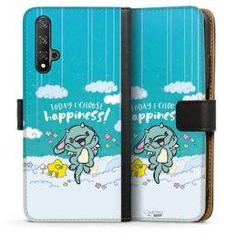 DeinDesign Handyhülle Mooh Happiness, Huawei Nova 5T Hülle Handy Flip Case Wallet Cover Handytasche Leder, schwarz