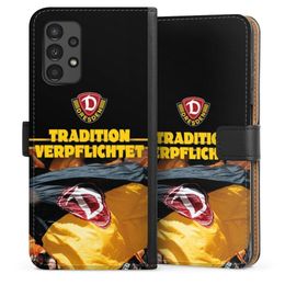 DeinDesign Handyhülle SG Dynamo Dresden Fanartikel SGD Tradition Verpflichtet Dynamo Dresden, Samsung Galaxy A13 4G Hülle Handy Flip Case Wallet Cover