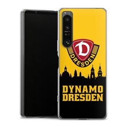 DeinDesign Handyhülle SG Dynamo Dresden Skyline SGD Dynamo Silhouette Dresden, Sony Xperia 1 IV Silikon Hülle Bumper Case Handy Schutzhülle, weiß