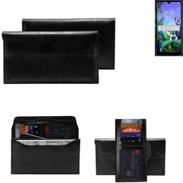 K-S-Trade Handyhülle für LG Electronics Q60, Handy Hülle Schutz Hülle Tasche Schutz Case Handytasche, schwarz