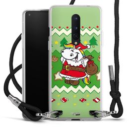 DeinDesign Handyhülle Ugly Christmas Pummeleinhorn Grün, OnePlus 8 Handykette Hülle mit Band Case zum Umhängen Cover mit Kette