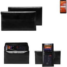 K-S-Trade Handyhülle für Nokia 3.1 Plus, Handy Hülle Schutz Hülle Tasche Schutz Case Handytasche, schwarz