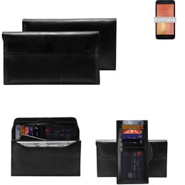 K-S-Trade Handyhülle für LG Electronics V50S ThinQ, Handy Hülle Schutz Hülle Tasche Schutz Case Handytasche, schwarz