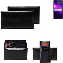 K-S-Trade Handyhülle für Motorola One Macro, Handy Hülle Schutz Hülle Tasche Schutz Case Handytasche, schwarz