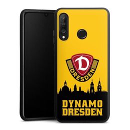 DeinDesign Handyhülle SG Dynamo Dresden Skyline SGD Dynamo Silhouette Dresden, Huawei P30 Lite Silikon Hülle Premium Case Handy Schutzhülle, schwarz