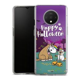 DeinDesign Handyhülle Pummeleinhorn Bisu Happy Halloween, OnePlus 7T Silikon Hülle Bumper Case Handy Schutzhülle, weiß