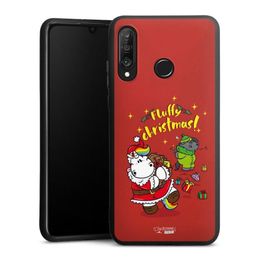 DeinDesign Handyhülle Pummeleinhorn Fluffy Christmas Red, Huawei P30 Lite Premium Silikon Hülle Premium Case Handy Schutzhülle, schwarz