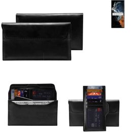 K-S-Trade Handyhülle für Samsung Galaxy S22 Ultra Exynos, Handy Hülle Schutz Hülle Tasche Schutz Case Handytasche, schwarz
