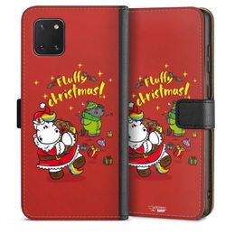 DeinDesign Handyhülle Pummeleinhorn Fluffy Christmas Red, Samsung Galaxy Note 10 lite Hülle Handy Flip Case Wallet Cover, schwarz