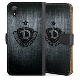 DeinDesign Handyhülle SG Dynamo Dresden Offizielles Lizenzprodukt Vintage, Huawei Y5 (2019) Hülle Handy Flip Case Wallet Cover Handytasche Leder