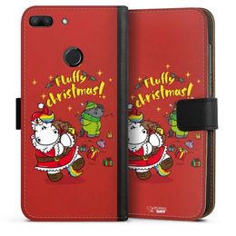 DeinDesign Handyhülle Pummeleinhorn Fluffy Christmas Red, Huawei Honor 9 Lite Hülle Handy Flip Case Wallet Cover, schwarz