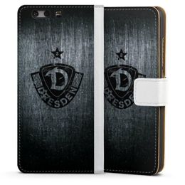 DeinDesign Handyhülle SG Dynamo Dresden Offizielles Lizenzprodukt Vintage, Huawei P10 Hülle Handy Flip Case Wallet Cover Handytasche Leder, weiß