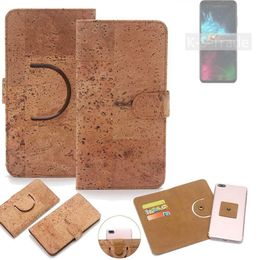 K-S-Trade Handyhülle für Ulefone Note 12, Handy-Hülle Schutz-Hülle Handyhülle Schutzhülle Korkhülle, braun|schwarz