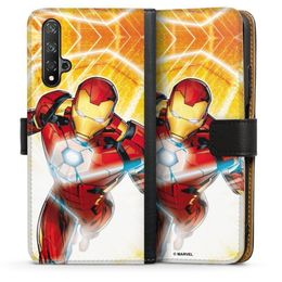 DeinDesign Handyhülle Iron Man on Fire, Huawei Nova 5T Hülle Handy Flip Case Wallet Cover Handytasche Leder, schwarz