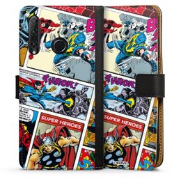 DeinDesign Handyhülle Marvel Retro Comic Blue, Huawei Honor 20 Lite Hülle Handy Flip Case Wallet Cover, schwarz