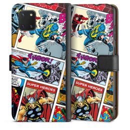DeinDesign Handyhülle Marvel Retro Comic Blue, Samsung Galaxy Note 10 lite Hülle Handy Flip Case Wallet Cover, schwarz