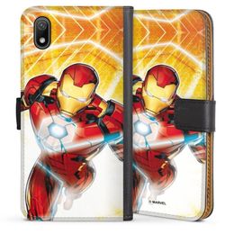 DeinDesign Handyhülle Iron Man on Fire, Huawei Y5 (2019) Hülle Handy Flip Case Wallet Cover Handytasche Leder, schwarz