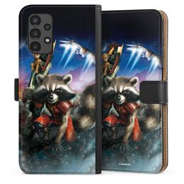 DeinDesign Handyhülle Rocket & Baby Groot Guardians Of The Galaxy, Samsung Galaxy A13 4G Hülle Handy Flip Case Wallet Cover, schwarz