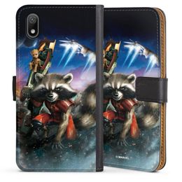 DeinDesign Handyhülle Rocket & Baby Groot Guardians Of The Galaxy, Huawei Y5 (2019) Hülle Handy Flip Case Wallet Cover Handytasche Leder, schwarz