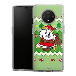 DeinDesign Handyhülle Ugly Christmas Pummeleinhorn Grün, OnePlus 7T Silikon Hülle Bumper Case Handy Schutzhülle, weiß