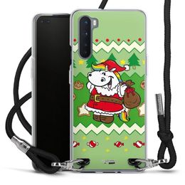 DeinDesign Handyhülle Ugly Christmas Pummeleinhorn Grün, OnePlus Nord Handykette Hülle mit Band Case zum Umhängen