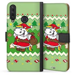 DeinDesign Handyhülle Ugly Christmas Pummeleinhorn Grün, Huawei Y6p Hülle Handy Flip Case Wallet Cover Handytasche Leder, schwarz