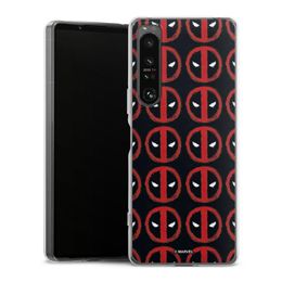 DeinDesign Handyhülle Deadpool Pattern, Sony Xperia 1 IV Silikon Hülle Bumper Case Handy Schutzhülle, weiß