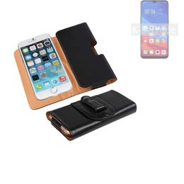 K-S-Trade Handyhülle für Oppo A7n, Schützhülle Handyhülle Holster Gürtel Tasche Schutzhülle, schwarz
