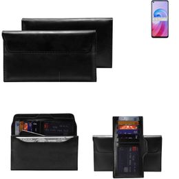 K-S-Trade Handyhülle für Oppo A96, Handy Hülle Schutz Hülle Tasche Schutz Case Handytasche, schwarz