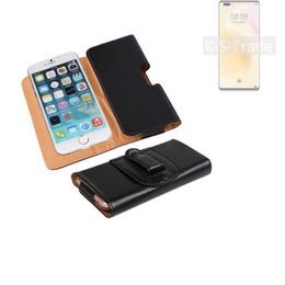 K-S-Trade Handyhülle für Huawei nova 8 Pro 4G, Schützhülle Handyhülle Holster Gürtel Tasche Schutzhülle, schwarz