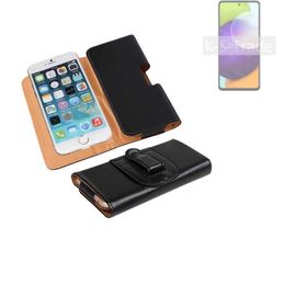 K-S-Trade Handyhülle für Samsung Galaxy A52, Schützhülle Handyhülle Holster Gürtel Tasche Schutzhülle, schwarz