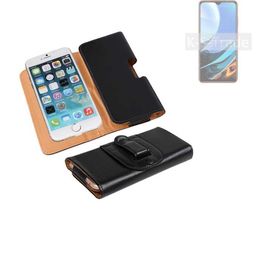 K-S-Trade Handyhülle für Xiaomi Redmi 9T, Schützhülle Handyhülle Holster Gürtel Tasche Schutzhülle, schwarz
