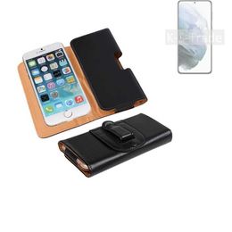 K-S-Trade Handyhülle für Samsung Galaxy S21+ 5G Exynos, Schützhülle Handyhülle Holster Gürtel Tasche Schutzhülle, schwarz
