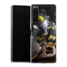 DeinDesign Handyhülle Feuerwehr Feuerwehrmann Feuer Smokediver, Sony Xperia 1 IV Silikon Hülle Bumper Case Handy Schutzhülle, weiß