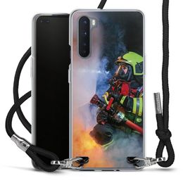 DeinDesign Handyhülle Feuerwehr Feuer Lebensretter Innenangriff, OnePlus Nord Handykette Hülle mit Band Case zum Umhängen, weiß