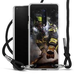 DeinDesign Handyhülle Feuerwehr Feuerwehrmann Feuer Smokediver, OnePlus 8 Handykette Hülle mit Band Case zum Umhängen Cover mit Kette, weiß