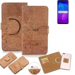 K-S-Trade Handyhülle für Oppo F11, Handy-Hülle Schutz-Hülle Handyhülle Schutzhülle Korkhülle, braun|schwarz