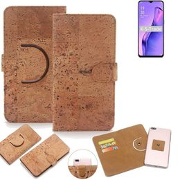 K-S-Trade Handyhülle für Oppo A31, Handy-Hülle Schutz-Hülle Handyhülle Schutzhülle Korkhülle, braun|schwarz