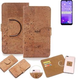 K-S-Trade Handyhülle für LG Electronics W11, Handy-Hülle Schutz-Hülle Handyhülle Schutzhülle Korkhülle, braun|schwarz