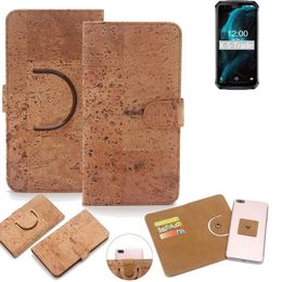 K-S-Trade Handyhülle für Doogee S68 Pro, Handy Hülle Schutz Hülle Handyhülle Schutzhülle Korkhülle, braun|schwarz