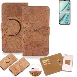 K-S-Trade Handyhülle für Oppo A9, Handy-Hülle Schutz-Hülle Handyhülle Schutzhülle Korkhülle, braun|schwarz