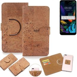K-S-Trade Handyhülle für LG Electronics K50, Handy-Hülle Schutz-Hülle Handyhülle Schutzhülle Korkhülle, braun|schwarz