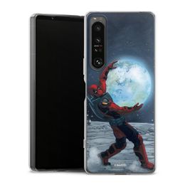 DeinDesign Handyhülle Deadpool Moon, Sony Xperia 1 IV Silikon Hülle Bumper Case Handy Schutzhülle, weiß