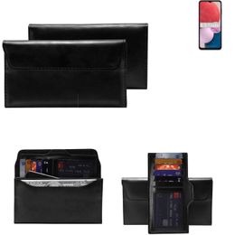 K-S-Trade Handyhülle für Samsung Galaxy A13, Handy Hülle Schutz Hülle Tasche Schutz Case Handytasche, schwarz