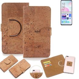 K-S-Trade Handyhülle für ZTE Axon 30 Ultimate Edition, Handy-Hülle Schutz-Hülle Handyhülle Schutzhülle Korkhülle, braun|schwarz