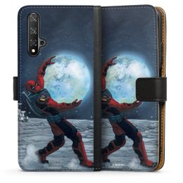 DeinDesign Handyhülle Deadpool Moon, Huawei Nova 5T Hülle Handy Flip Case Wallet Cover Handytasche Leder, schwarz