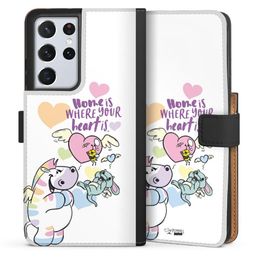 DeinDesign Handyhülle Zebrasus Home Is Where Your Heart Is, Samsung Galaxy S21 Ultra 5G Hülle Handy Flip Case Wallet Cover, schwarz